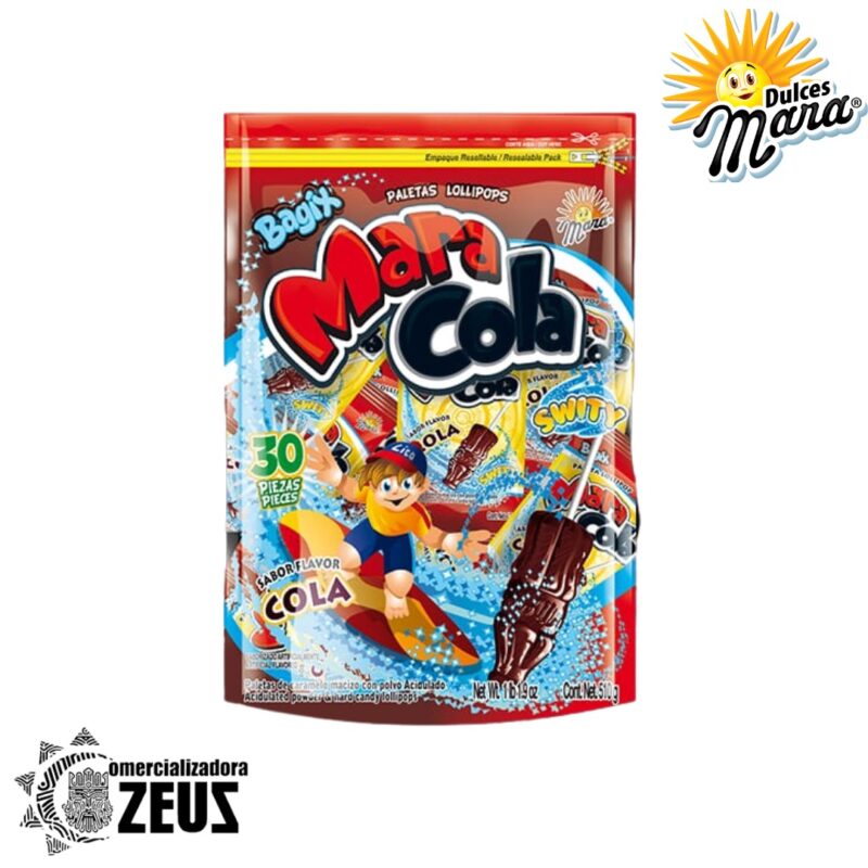MARA BAGIX COLA x 30 paleta con polvo acidulado - Mara Zeus